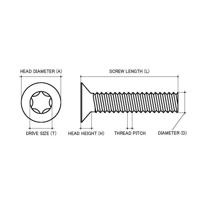 Pack of 1000 Stainless 304 Countersunk Machine Screw M6 x 1.00p x 8mm ...