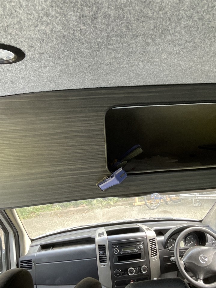 Mercedes Sprinter VW Crafter overhead Cab Shelf storage cupboard Fascia ...