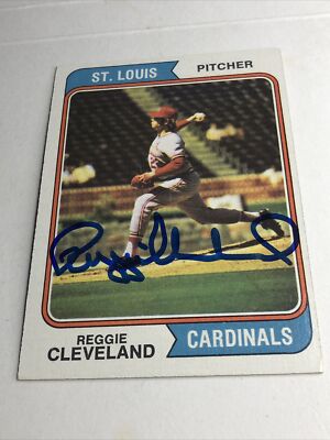 Reggie Cleveland Signed 1974 Topps MLB Autographed Baseball Card #175 ...