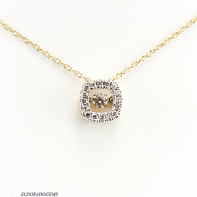0.50 CT. GENUINE HAPPY DIAMOND CLUSTER SLIDE PENDANT NECKLACE 14K ...