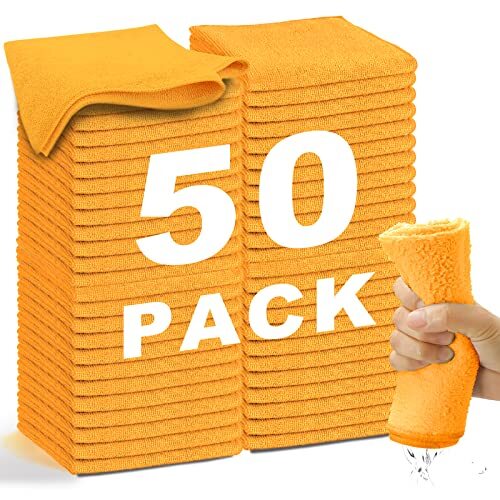 Microfiber Cleaning Cloth Rags For Cleaning 50 Pack Reusable And Lint ...