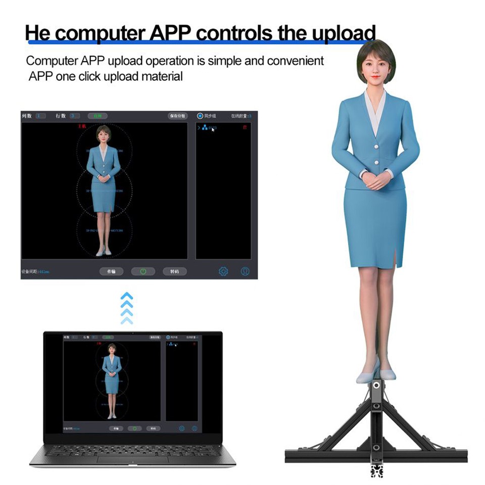 45CM 3D Hologram Projector Fan 352LED WIFI Holographic Display Player w ...