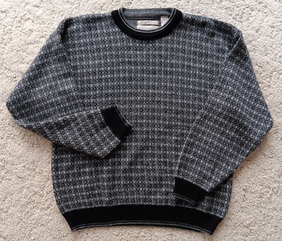 Vintage Wool Sweater Made In Italy City Casuals by Haggar Black Gray ...