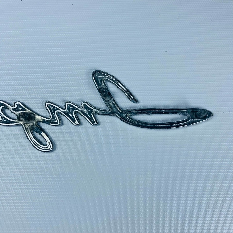 Vintage Chevrolet Impala Script Automobile Badge Car Silver Emblem ...