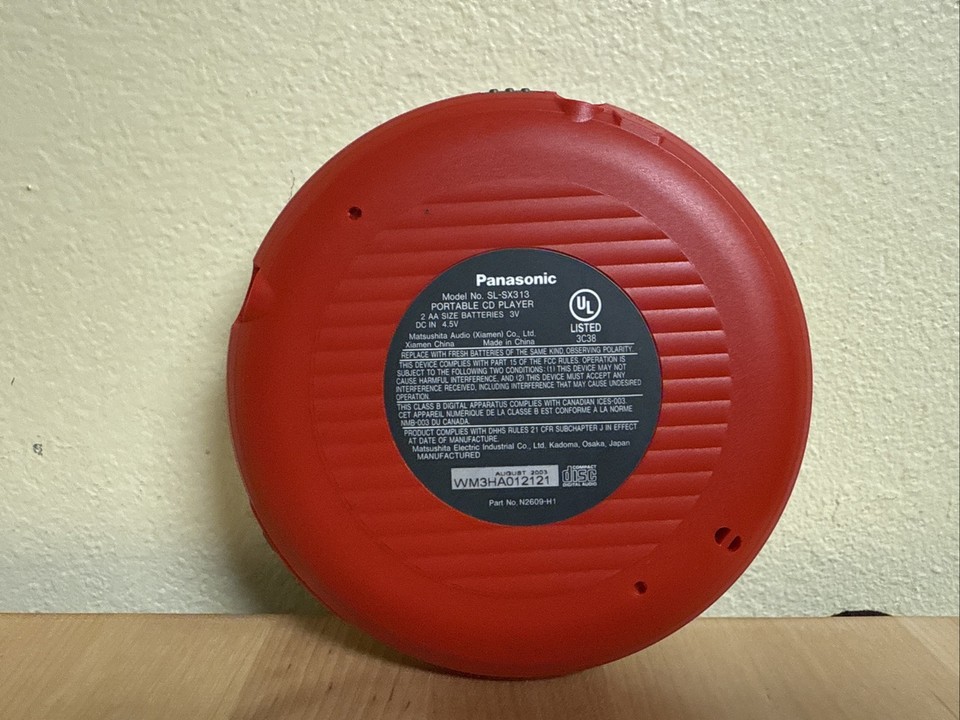 Vtg Panasonic SL-SX313 Portable Red CD Player With Anti-Skip (untested ...