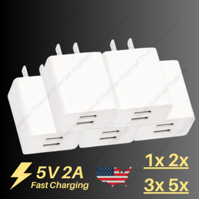 Power Adapter Cube For iPhone iPad Android Dual Port USB Fast Wall ...