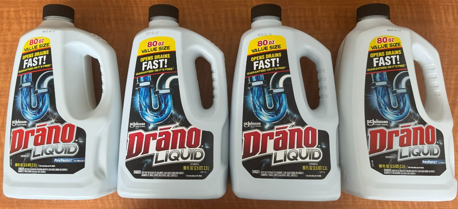 Pack of 4 Drano Liquid Value Size 80 FL OZ (2.5 QT) Each Pipe Protect Technology | eBay