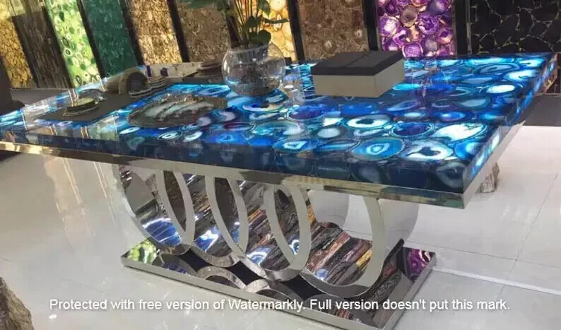 Blue Geode Agate Counter Top Slab, Dining Counter Slab Top / table Sale ...