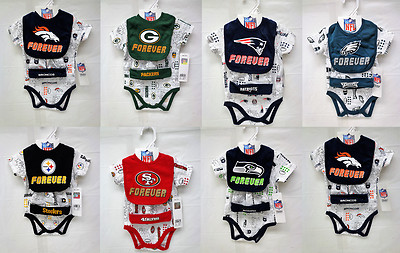NFL 3 Piece Bodysuit Bib Cap Set Forever Fan Baby Gift Set | eBay