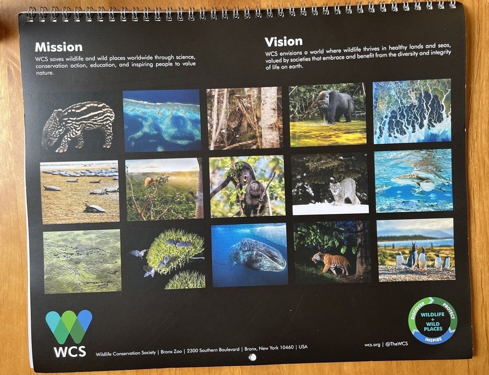 WILDLIFE CONSERVATION SOCIETY 2022 Calendar WE STAND FOR WILDLIFE | eBay