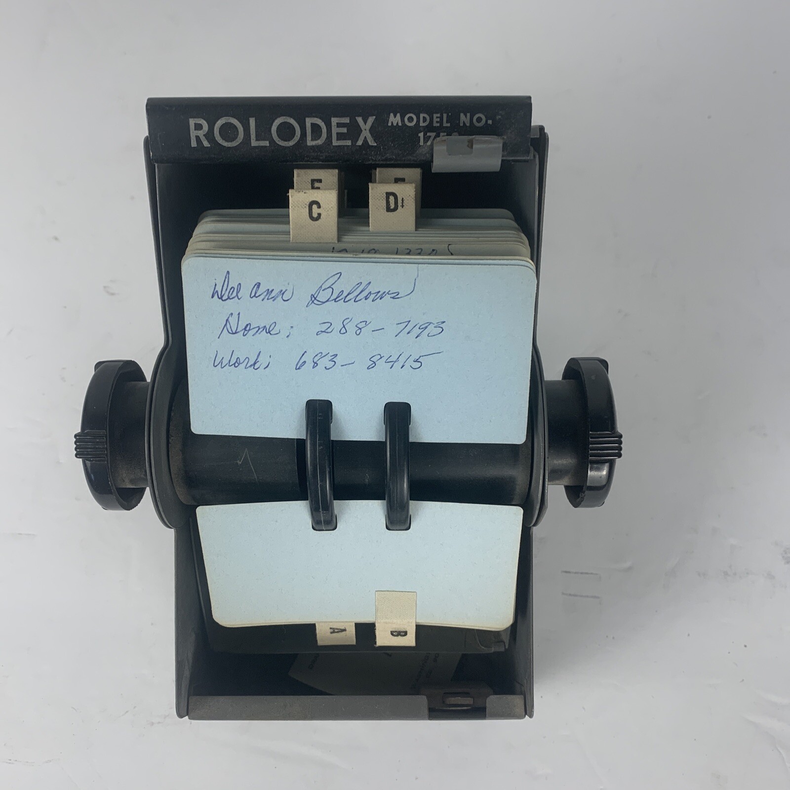 Rolodex Model 1753 Roll Top Covered Black Metal Card File Vintage for ...