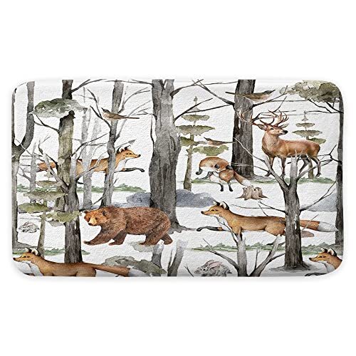 Rustic Forest Cabin Bath Rugs for Bathroom, Farmhouse Tree Country ...