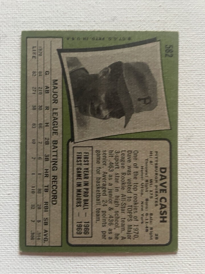 Signed 1971 Topps Dave Cash Pittsburgh Pirates Autographed Auto | eBay