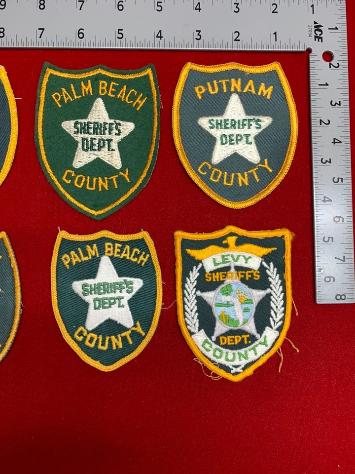 VTG/OBSOLETE "FLORIDA POLICE/SHERIFF" SEW-ON PATCHES (OLD CHEESE CLOTH ...