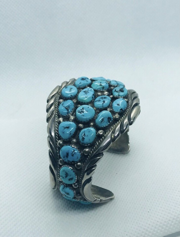 Alice Platero Navajo Sterling Silver Natural Kingman Turquoise Cuff | eBay