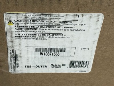 Whirlpool Washer Outer Tub W10371566 W10238320 W10215088 Maytag Amana ...