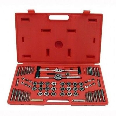 76 Piece Steel Metal SAE Metric Bolt Nut Tap and Die Threading Tool ...