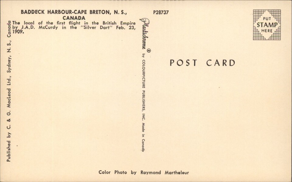 Lighthouse Baddeck Harbour Cape Breton Nova Scotia vintage postcard ...