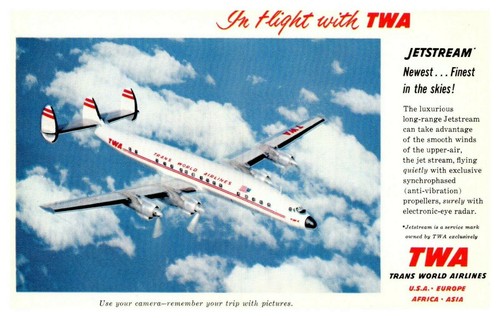 TWA Aircraft Jetstream Aircraft Four Engine Propeller Plane Flight ...