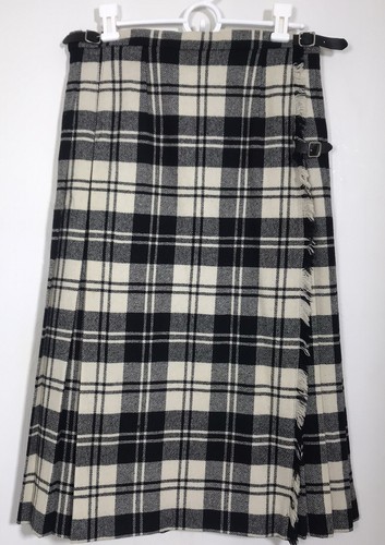 Wool Tartan Midi Plaid Wrap Skirt Fits 6-8 Vintage Laird-Portch of ...