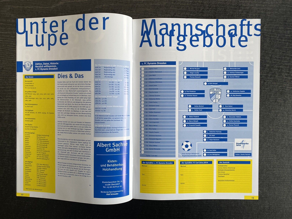RL 1999/00 FC Carl Zeiss Jena - 1. FC Dynamo Dresden, 19.02.2000 - Uwe ...