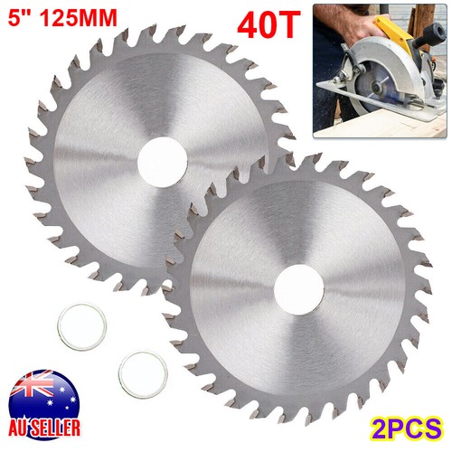 AU 2pcs 5" 40T Circular Saw Blade Disc 125mm Wood Timber Aluminium ...