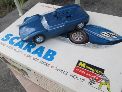 vintage 1965 Monogram 1/24 scale Chevrolet Scarab slot car with box ...