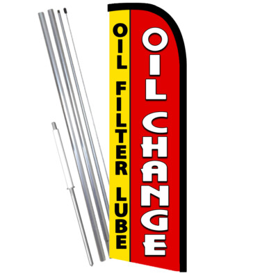 Oil Change (Oil Filter Lube) Windless Feather Flag Bundle (Complete Kit ...