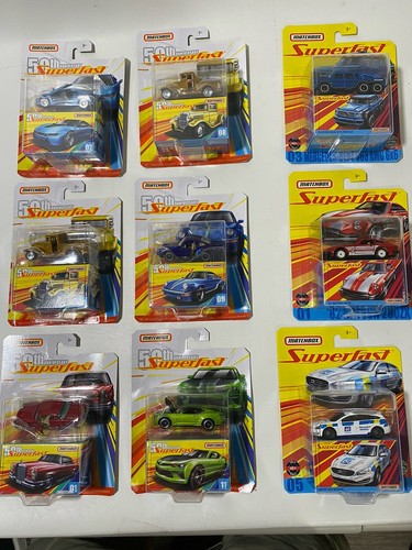 Matchbox 9 Car Lot 6/50th Anniversary Superfast +3 Superfast New ...