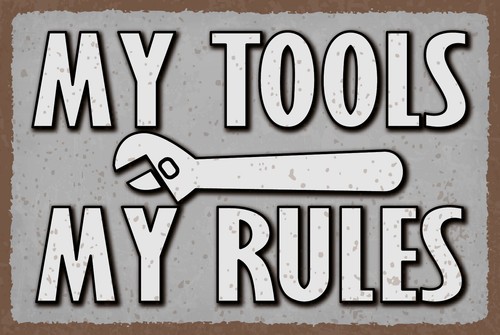 Ontrada Blechschild 30x40cm gewölbt Spruch my tools my rules Deko ...