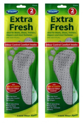 4 Pair Extra Fresh Shoe Insole Odour Eaters Simply Trim To Fit One Size ...