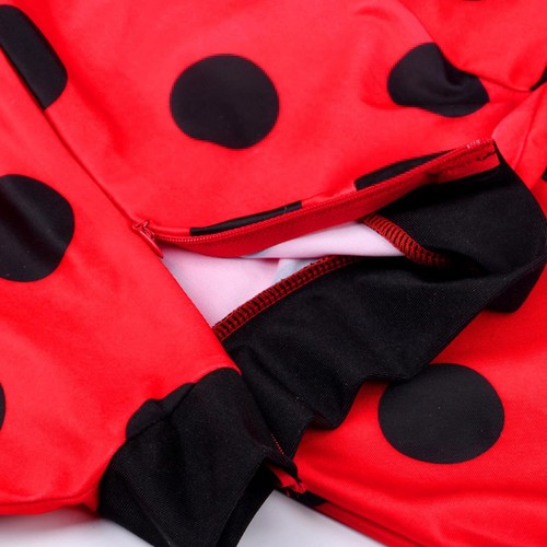 Girls Red Ladybug Costume Red Polka Dot Jumpsuit Fancy Dress Party ...