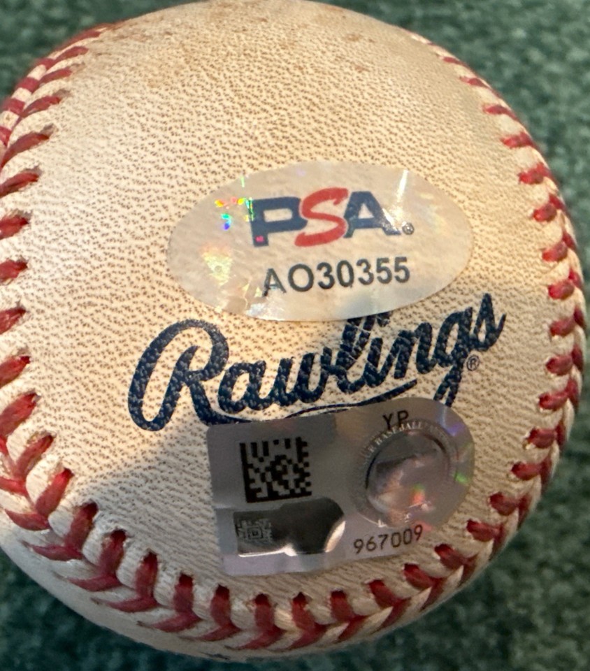 AARON JUDGE SIGNED GAME USED BALL JUDGE @BAT FROM 2024 MVP YANKEES MLB & PSA/DNA | eBay