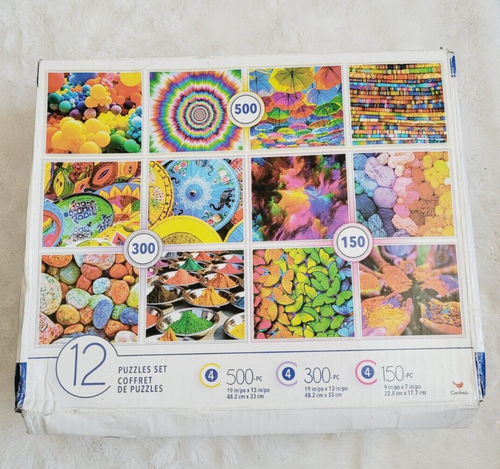 Cardinal RAINBOW COLORS 12 Puzzles Set 150 300 & 500 pcs Butterflies 😍 ...