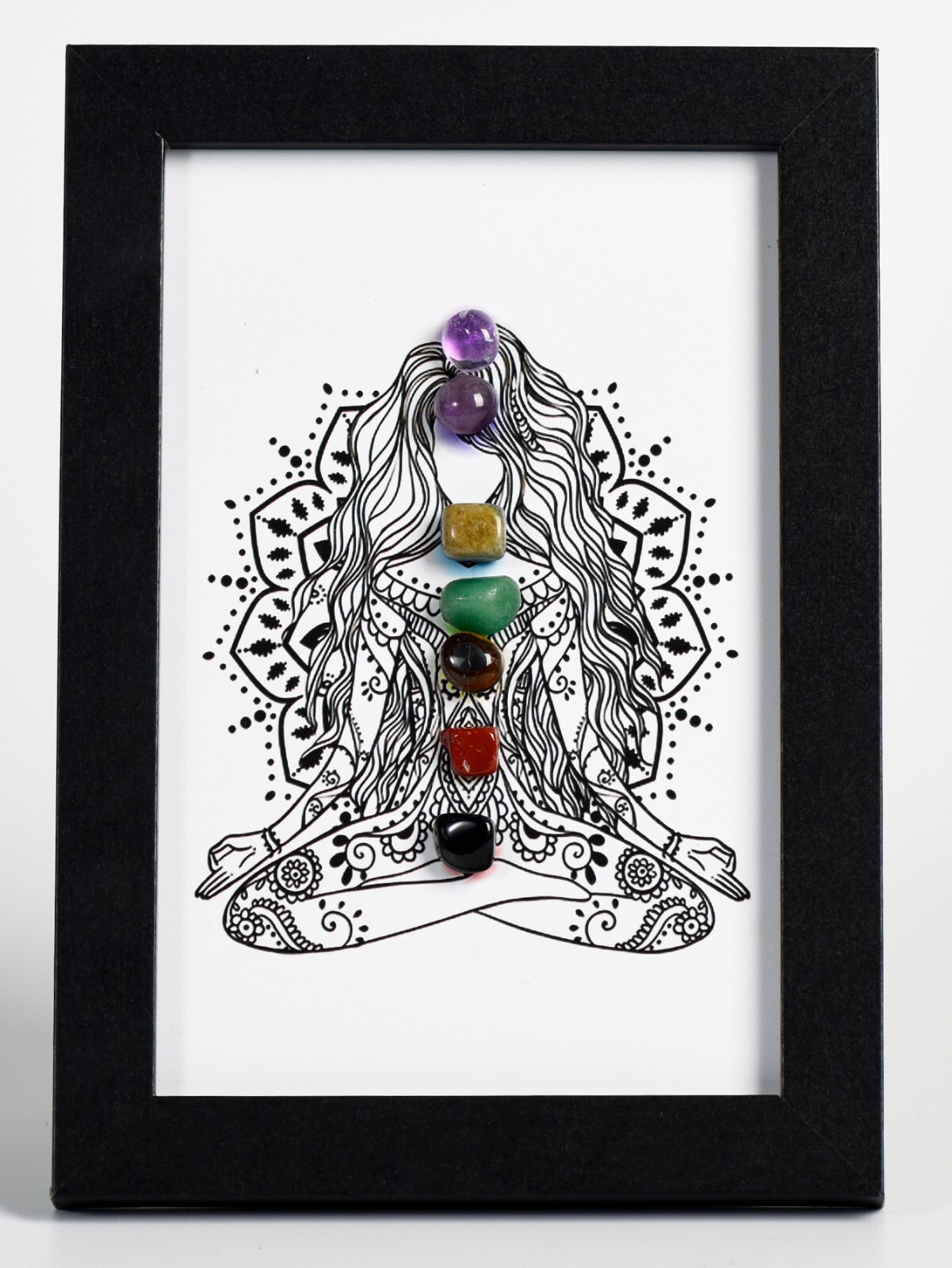 Yoga Classic 7 Chakras Picture Frame Decoration With Crystal Rough ...