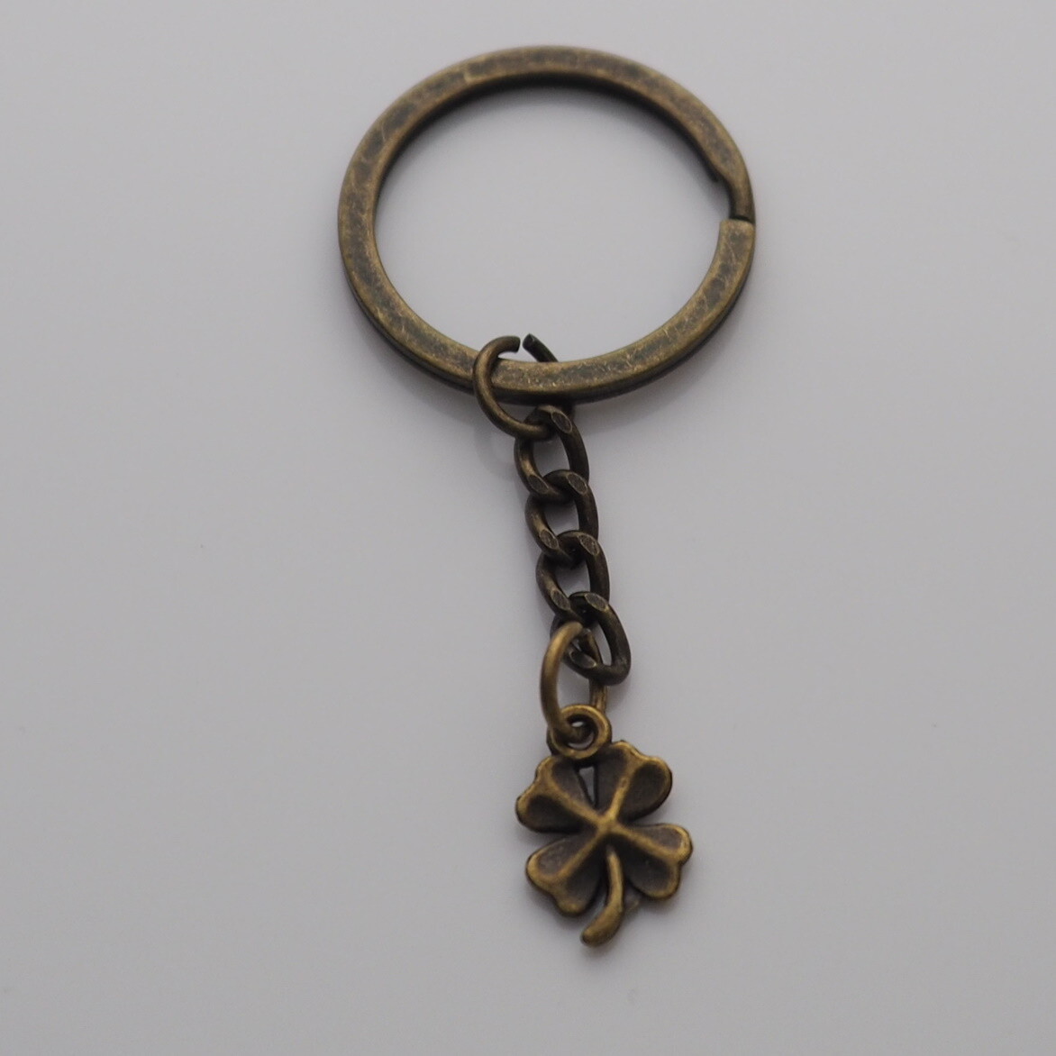Four 4 Leaf Clover Irish Lucky Bronze Irish Key Chain Charm Pendant ...