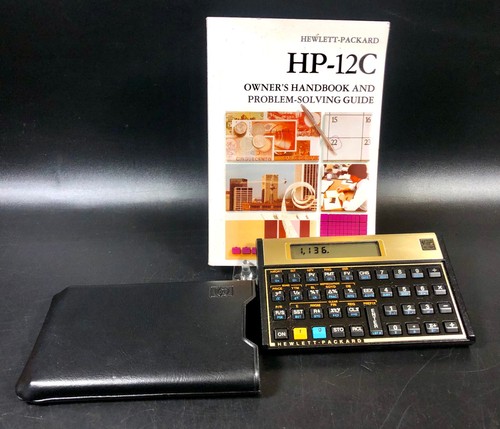 Vintage HP-12C Scientific Calculator w/ Manual ~ Hewlett-Packard ...
