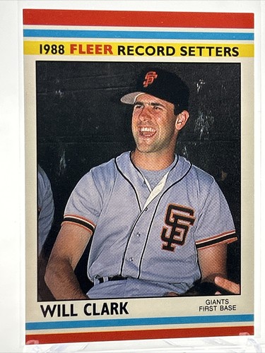1988 Fleer Record Setters Will Clark Baseball Card #6 Mint FREE ...