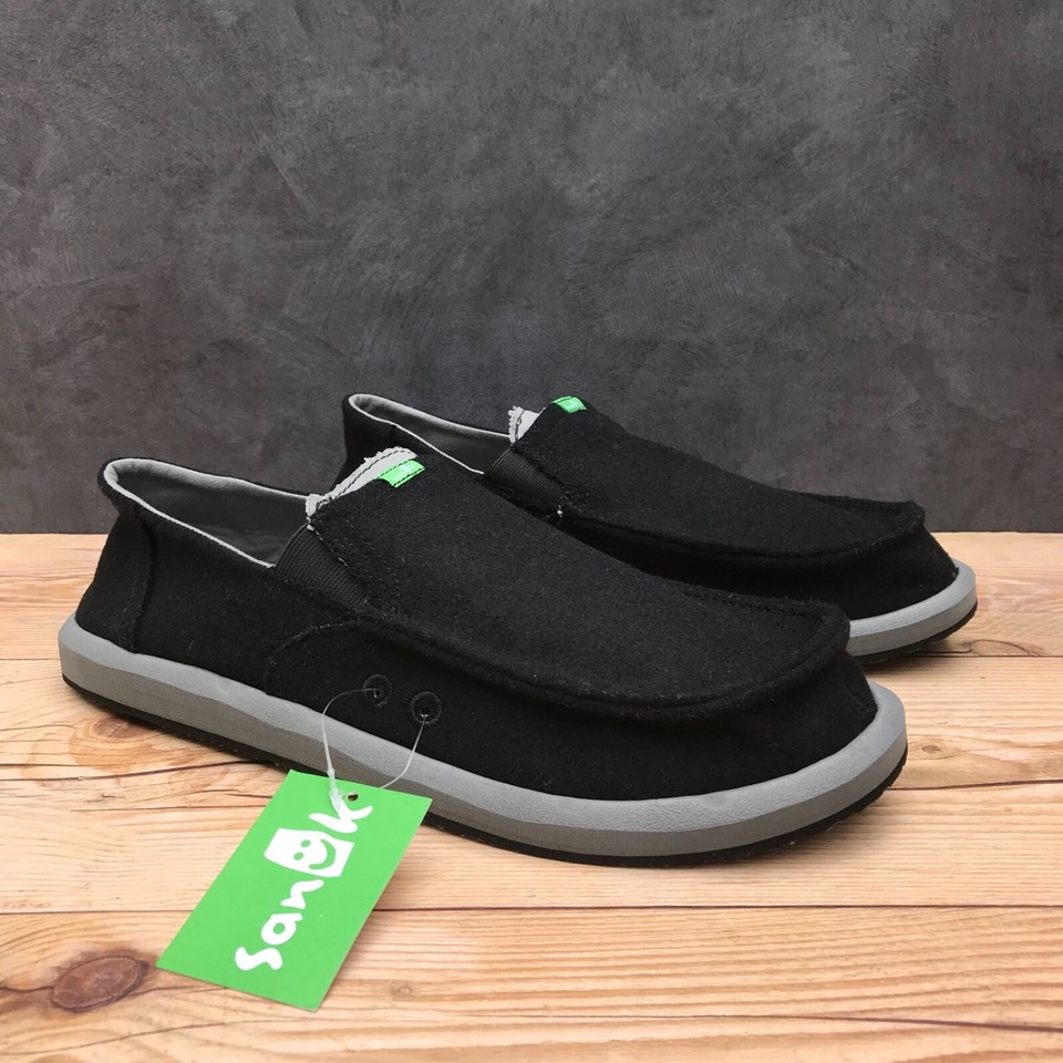 *New* Sanuk Pick Pocket Felt Men’s Black Slip On Shoes | eBay