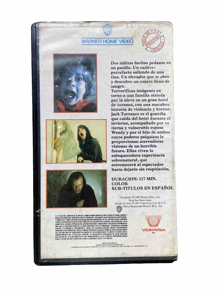 Videovisa The Shining 1980 Mexican Spanish Subtitles Stanley Kubrick ...