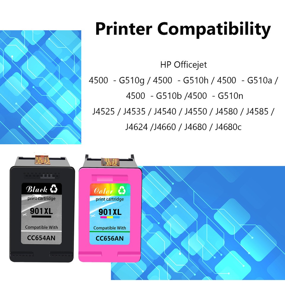 901XL Generic Ink Cartridge FOR HP Officejet J4540 J4550 J4580 J4585 ...