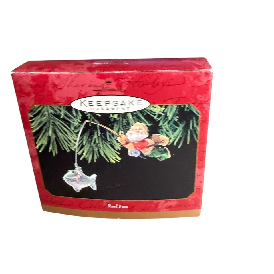 Hallmark Keepsake Ornament 1999 - Reel Fun - Santa Fishing - New | eBay