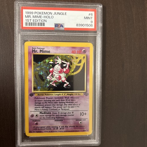 1999 Pokémon MR. MIME PSA “MINT 9” 1st Edition Jungle Set HOLO Card #6/ ...