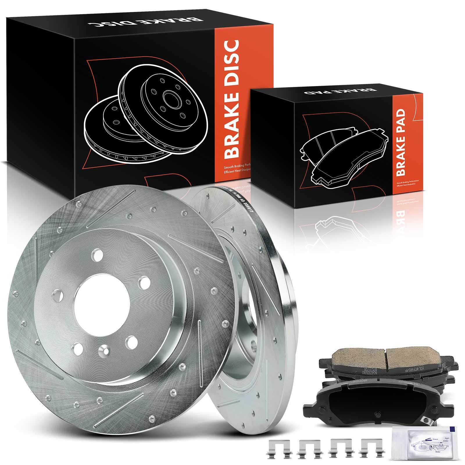 6Pcs Drilled Brake Rotor & Ceramic Brake Pad for Buick Lucerne Cadillac ...