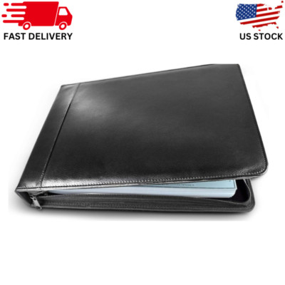 Executive Business Check Binder PU Leather 7 Ring Checkbook Cover 3 ...