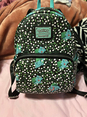 Loungefly Pokémon Bulbasaur Mini Backpack Zippered Closure | eBay