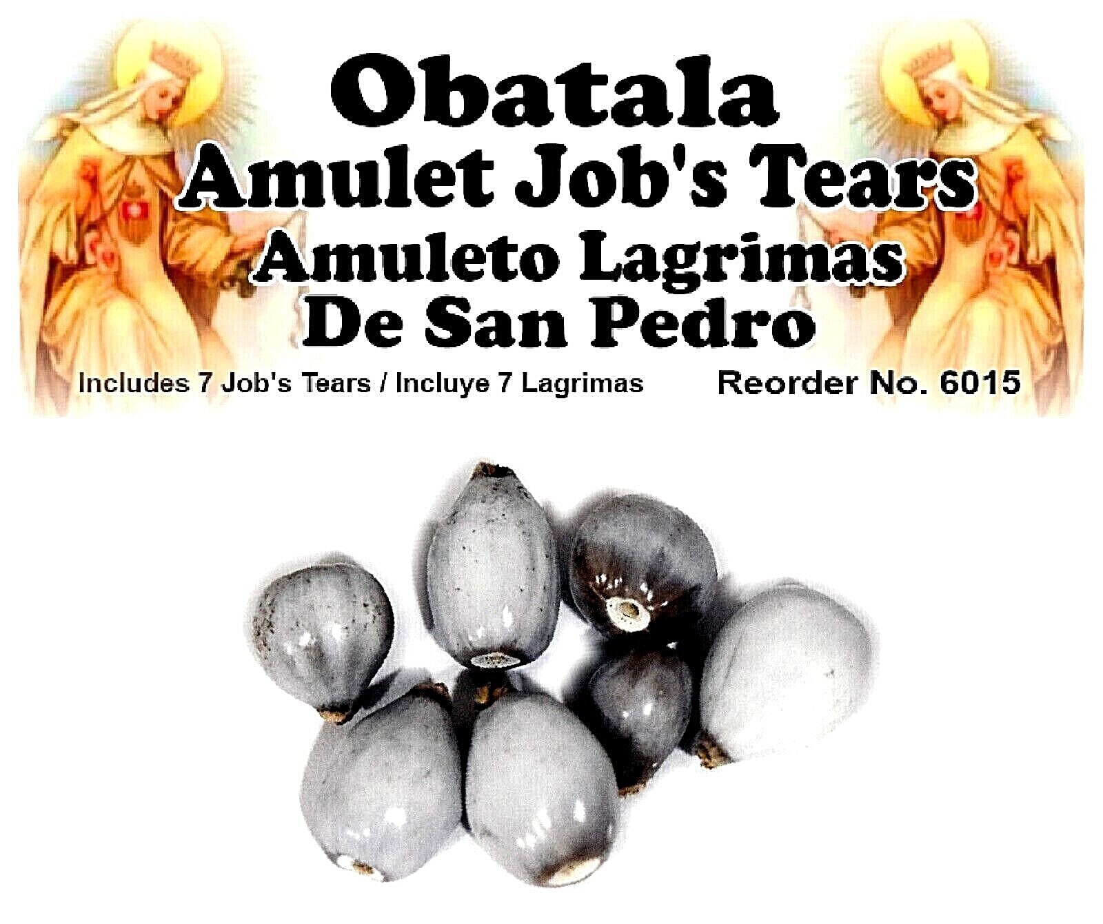 7-OBATALA AMULET JOB'S TEARS- AMULETO LAGRIMA DE SAN PEDRO | eBay