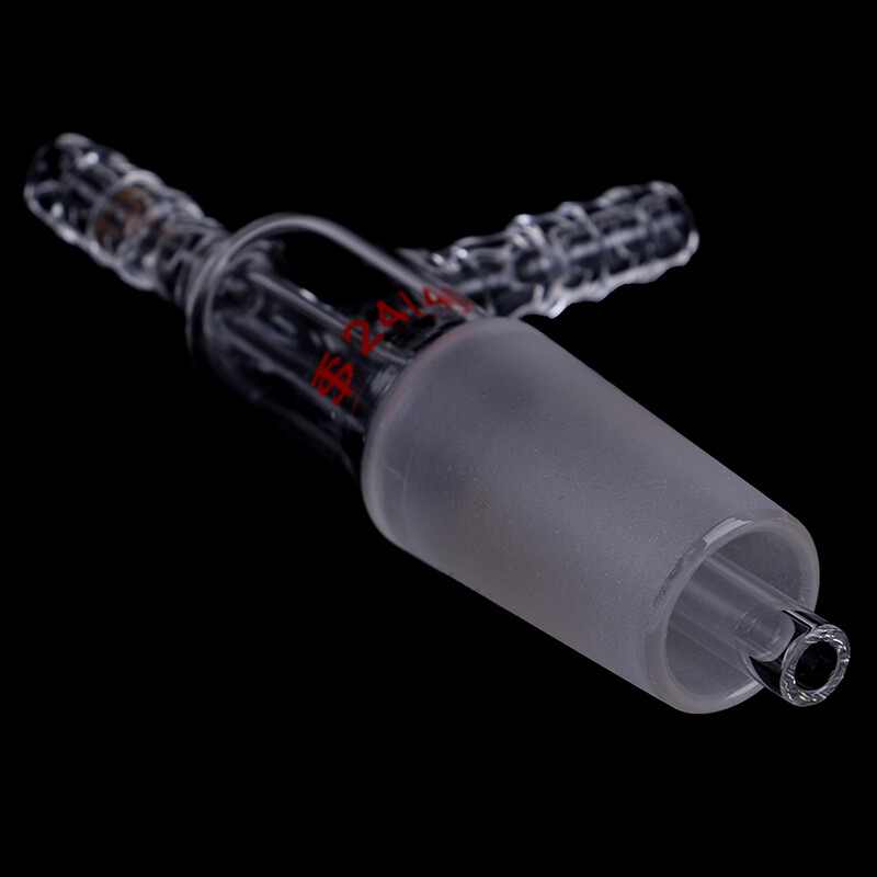 24/40,glass gas inlet adapter with both hose connection,lab glassware ...