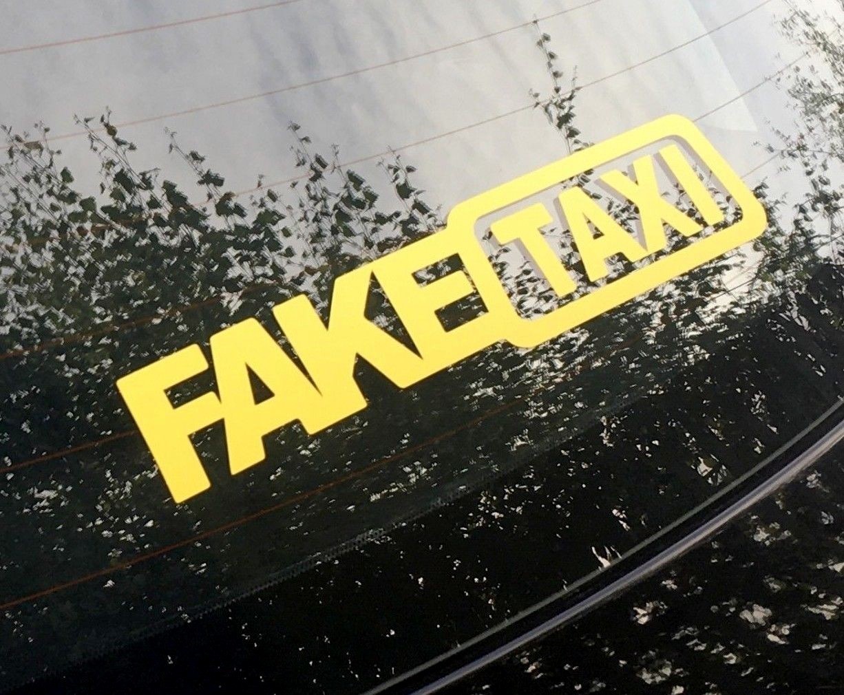 3 Large FAKE TAXI Car Window Vinyl Stickers Slammed Euro Drift Funny ...
