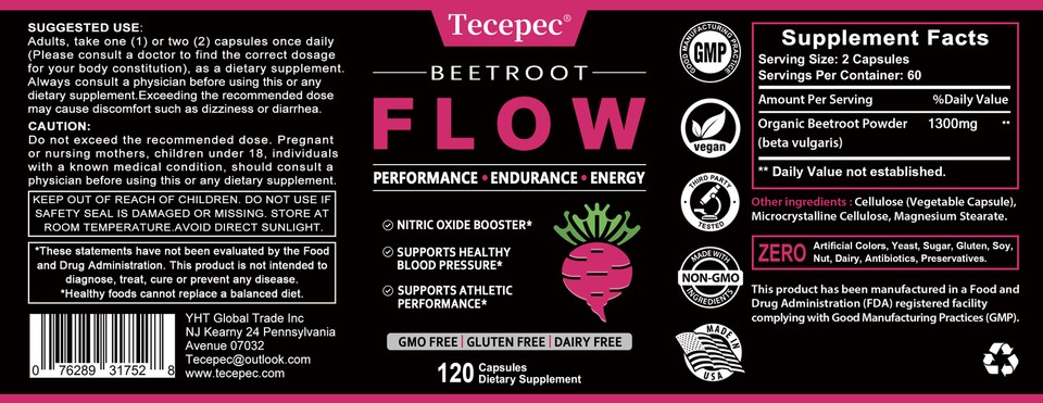Nitric Oxide Beet Root Organic Powder, Heart & Blood Pressure - Snap ...